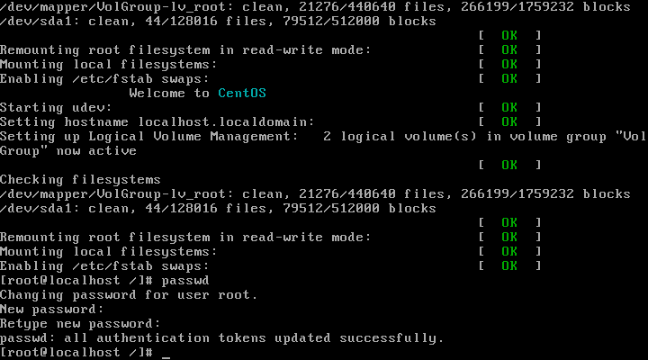 Reset root password on CentOS 6 machine ⋆ SysAdminStuff